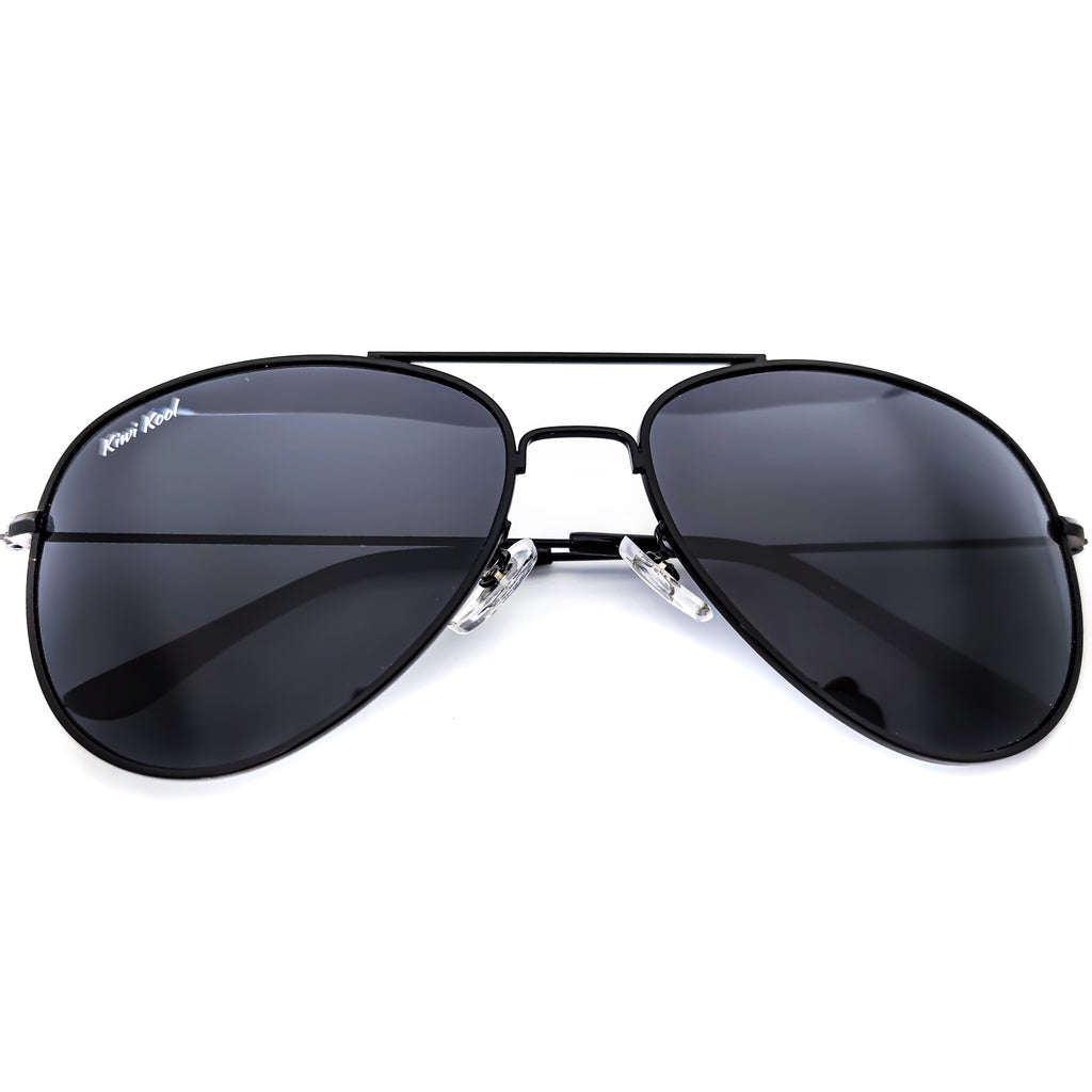 "Atlanta" Polarized Metal Aviator Sunglasses - Black – KiwiKool.Co